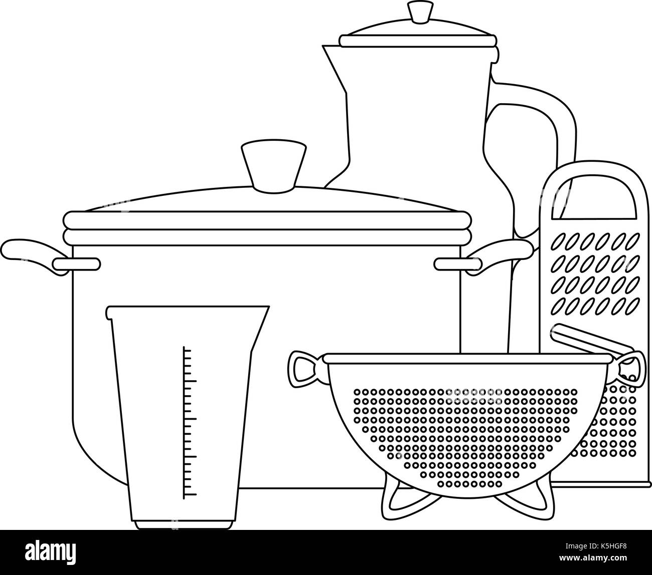 set of kitchen containers vector illustration design Stock Vector Image ...