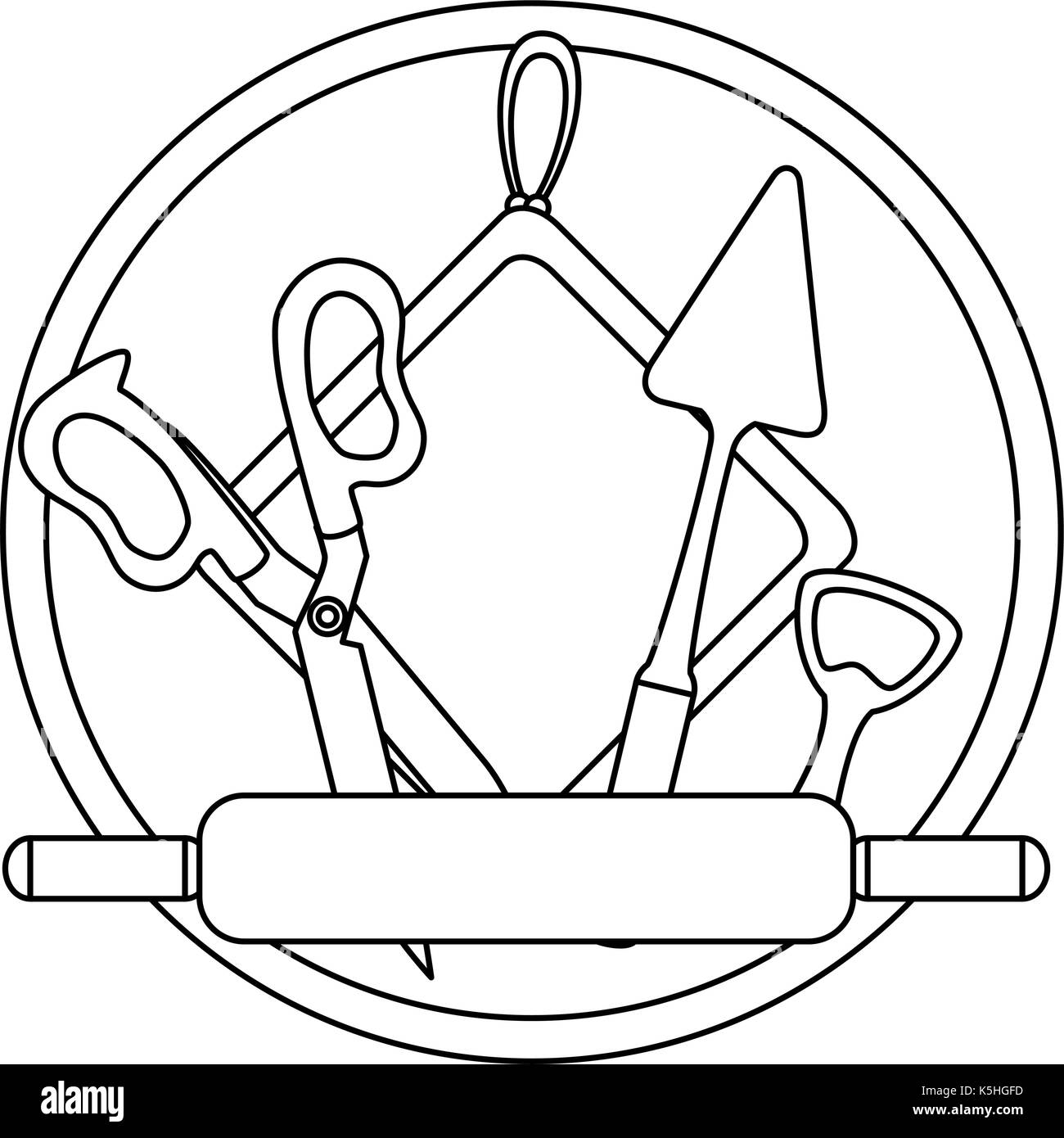 set kitchen equipment emblem vector illustration design Stock Vector ...