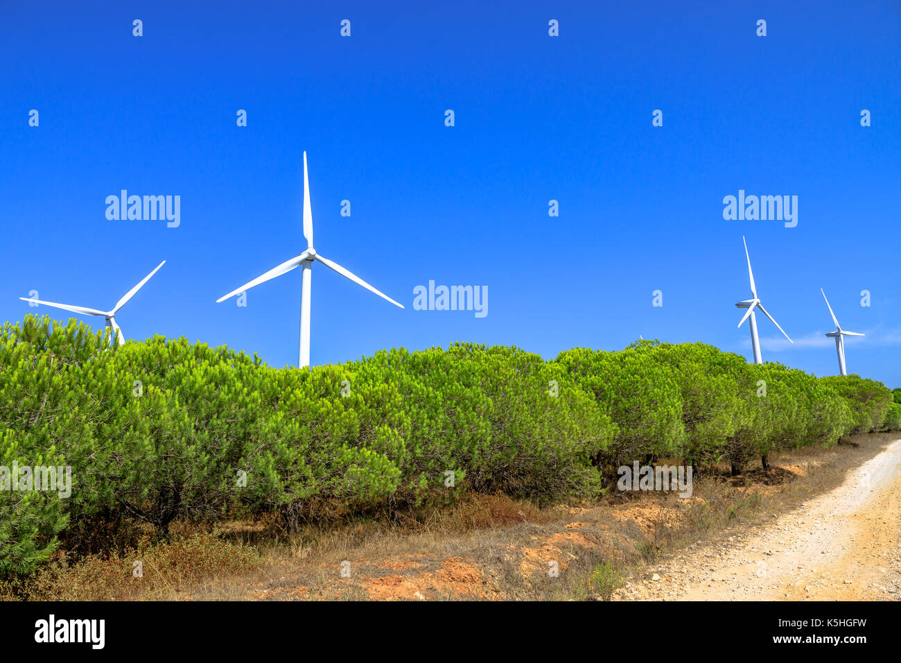 Wind turbines landscape Stock Photo - Alamy
