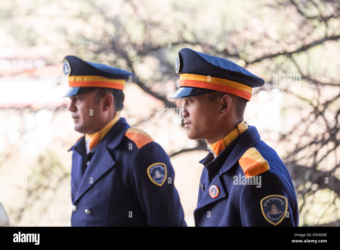 Soldiers at the Tashichho Dzong in Thimphu, Western Bhutan Stock Photo ...