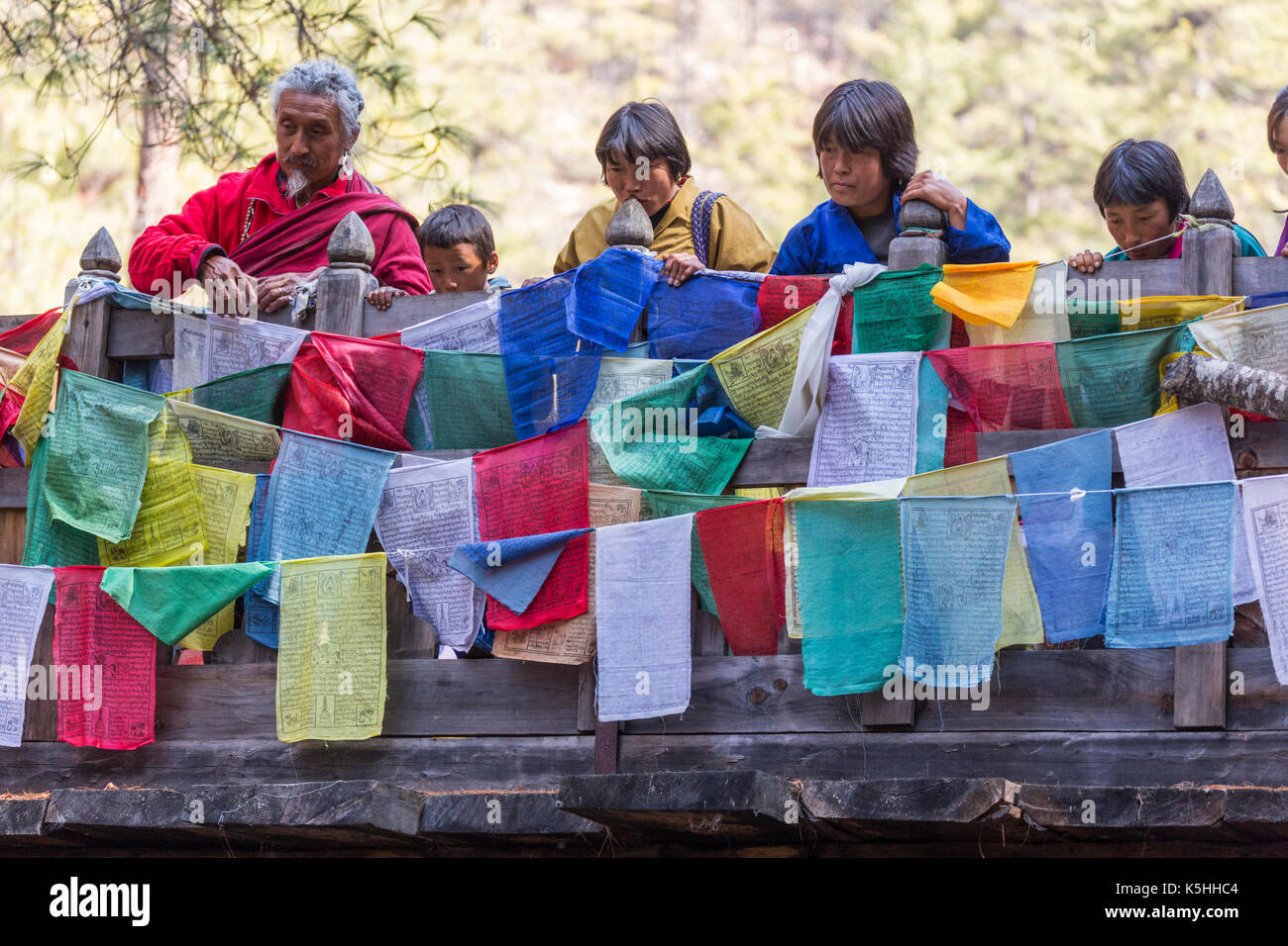 Pilgrims visiting the Burning Lake in the Tang Valley, Bumthang ...