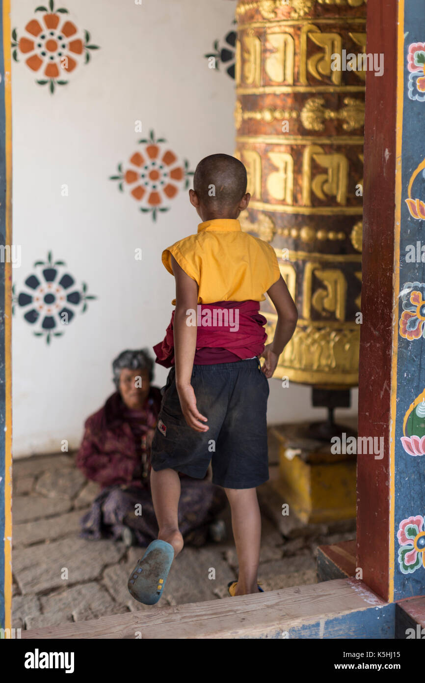 Chimi Lakhang (temple) near Lobesa, Punakha, Western Bhutan Stock Photo ...