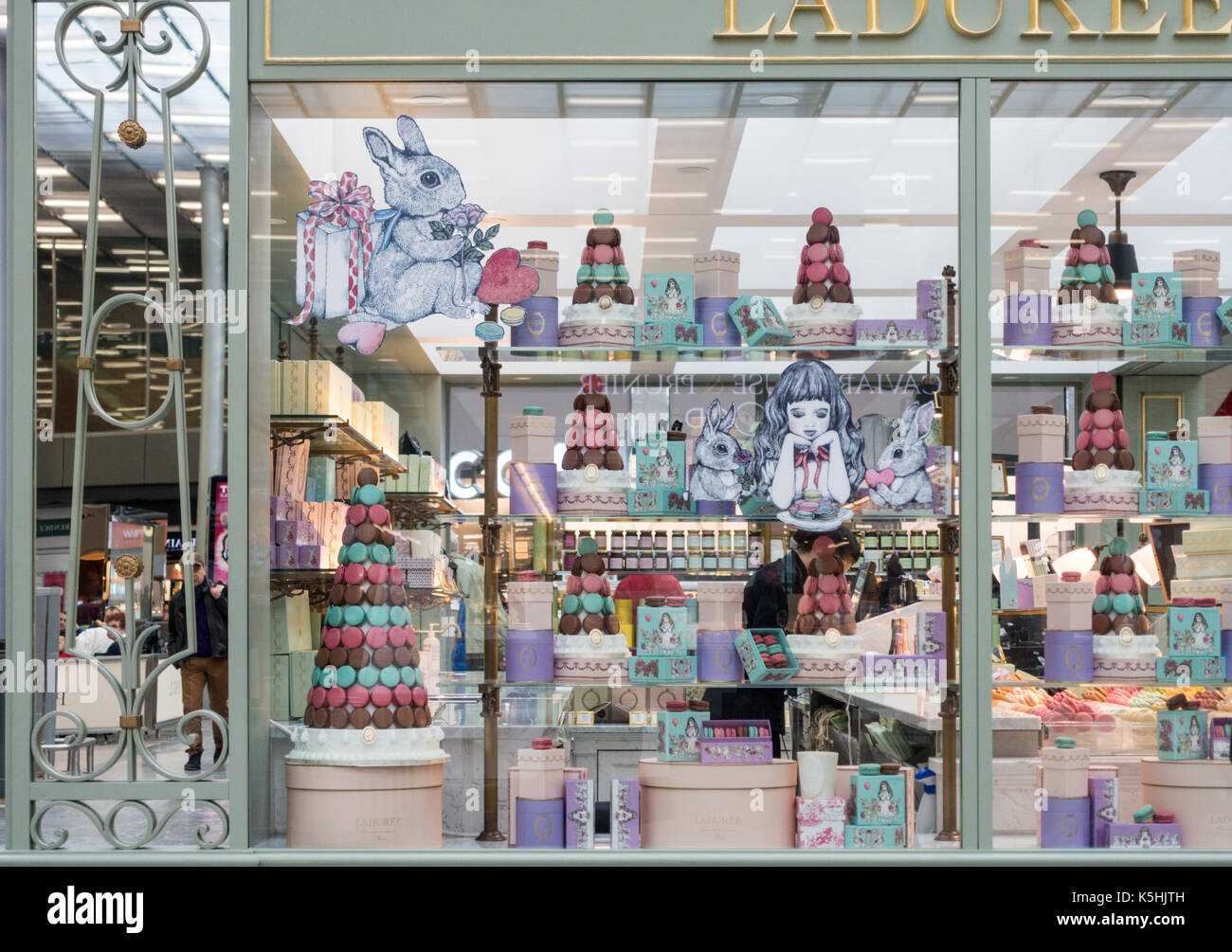 Laduree shop in the departures lounge at the Charles de Gaulle airport ...