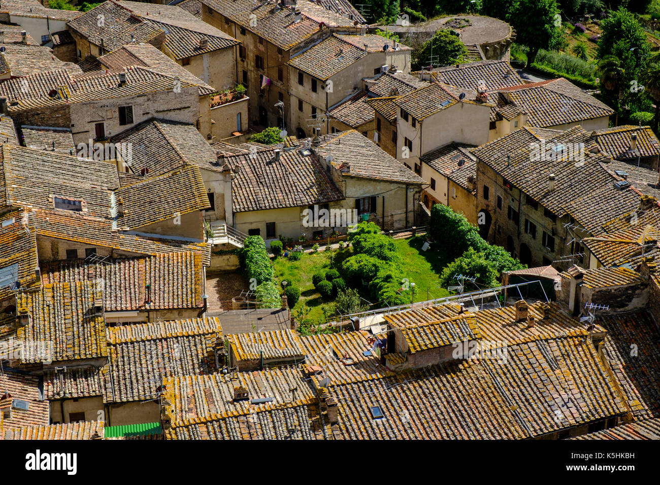 Aerial view of medieval town hi-res stock photography and images - Alamy
