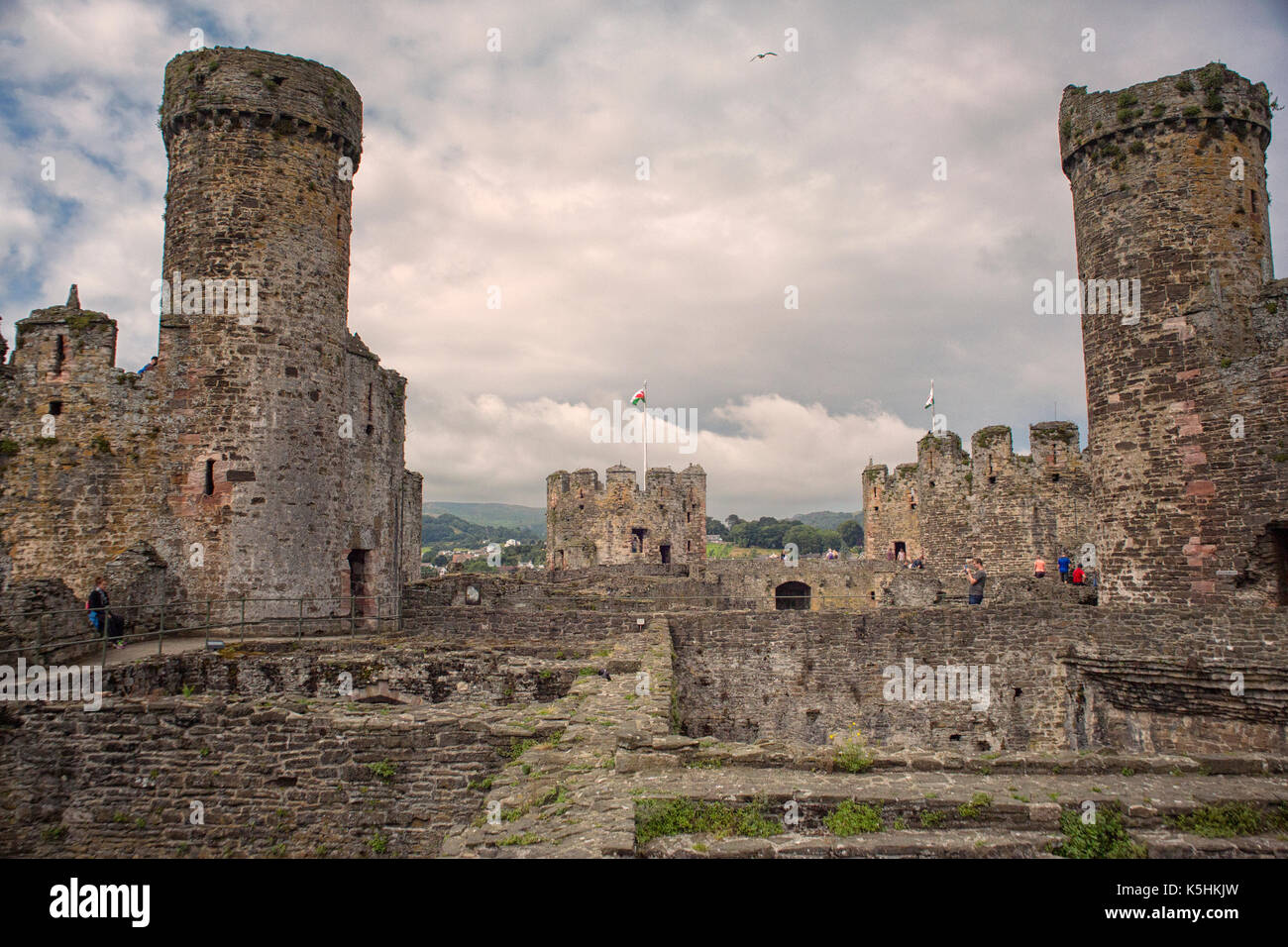 Conwy Castle is a medieval castle built by Edward I in the late 13th ...
