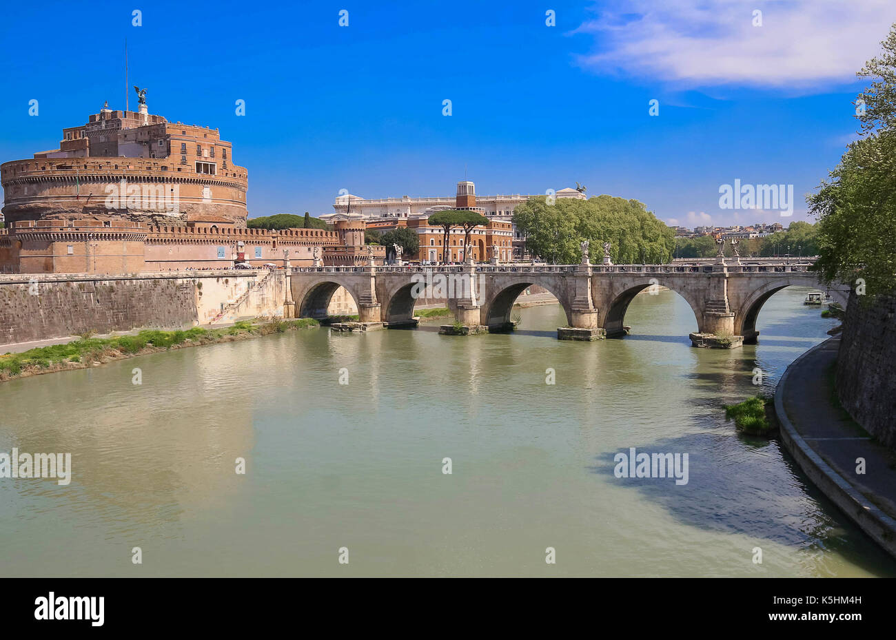 The famous St.Angelo Bridge and Castle , Rome, Italy Stock Photo - Alamy