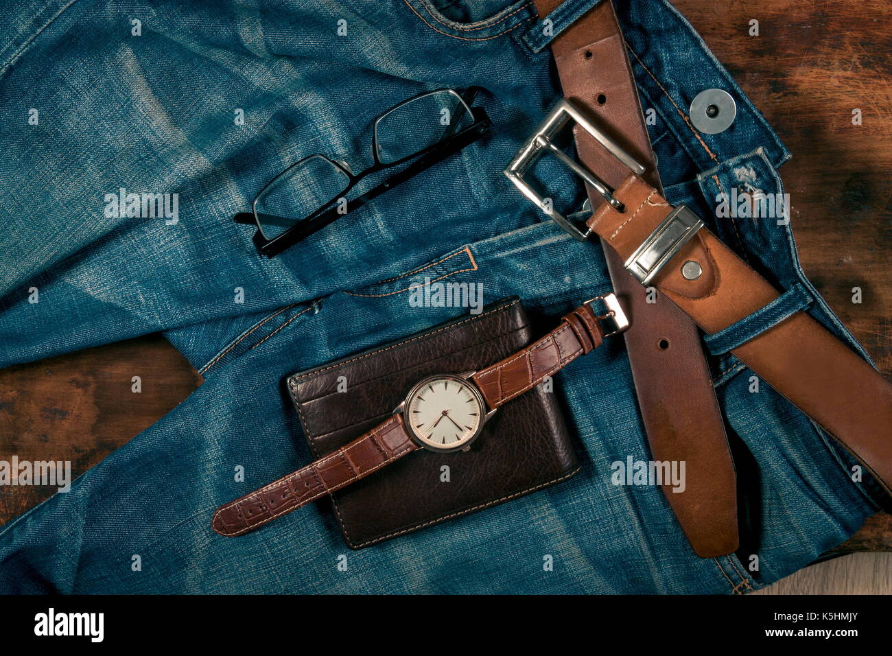 Business objects and jeans Stock Photo - Alamy