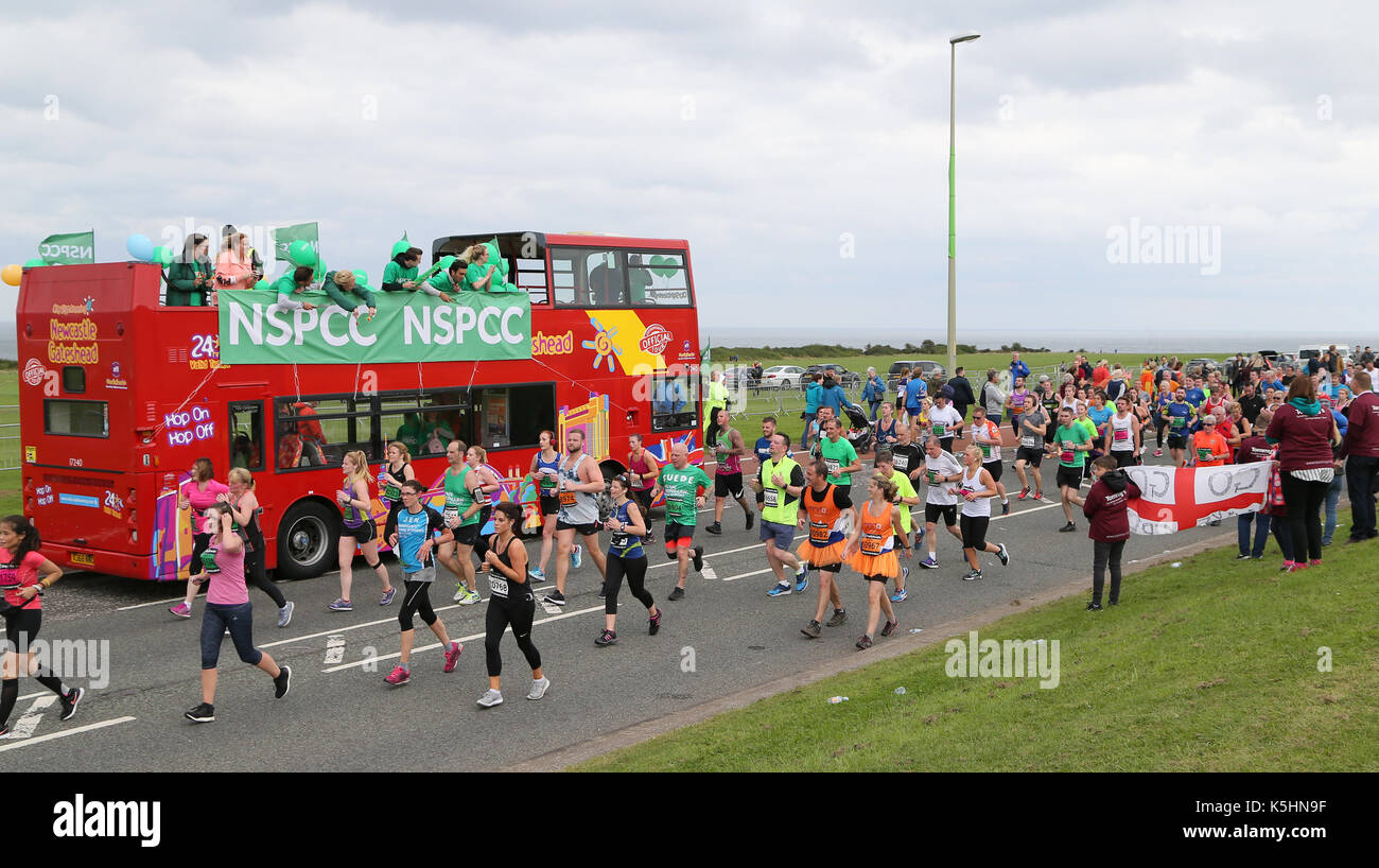 A view of runners during the Great North Run in Newcastle Stock Photo ...