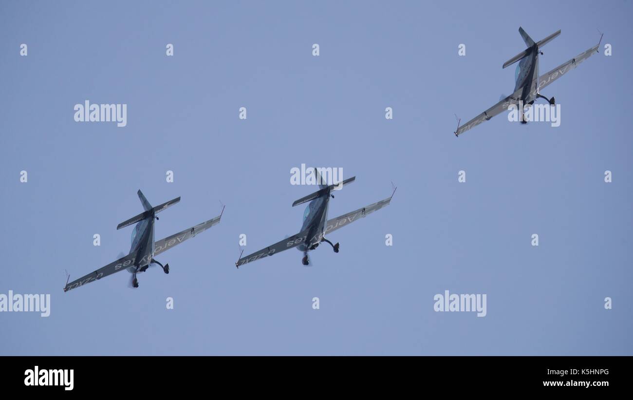 The Blades Aerobatic Team performing there dynamic routine at the 2017 ...