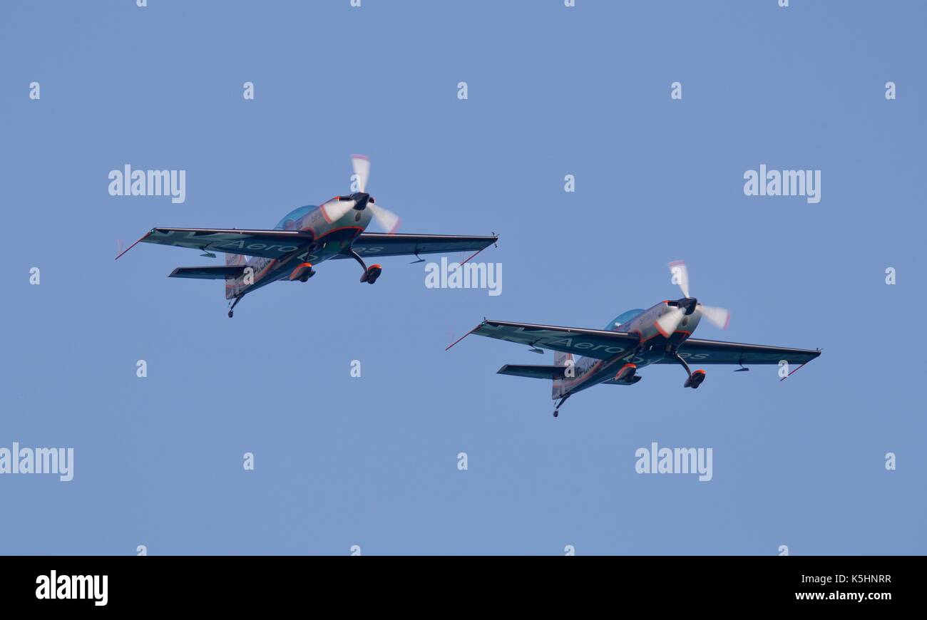 The Blades Aerobatic Team performing there dynamic routine at the 2017 ...