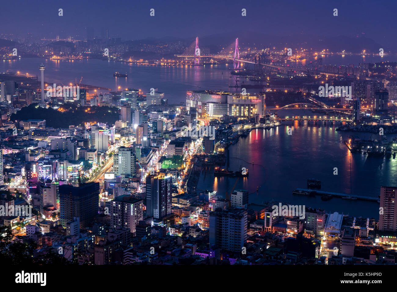Night view of Pusan city Stock Photo - Alamy