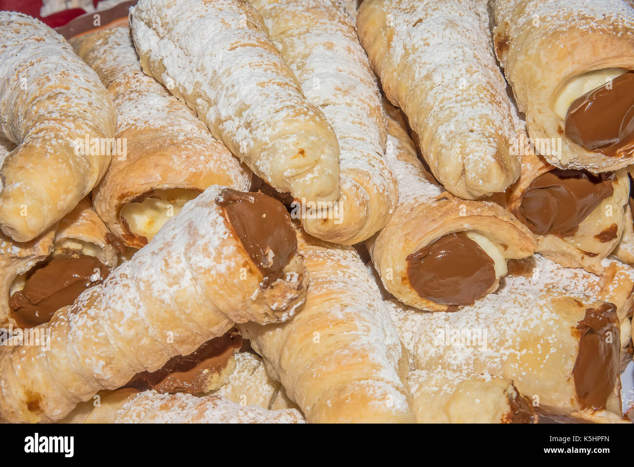 puff rolls with cream on white background puff rolls with cream and ...