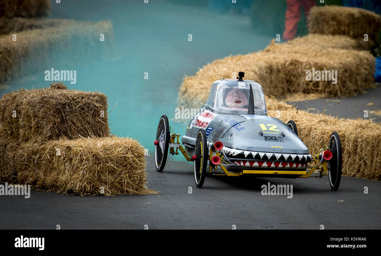 Enthusiasts take part during the Gravity Grand Prix, a fundraising ...