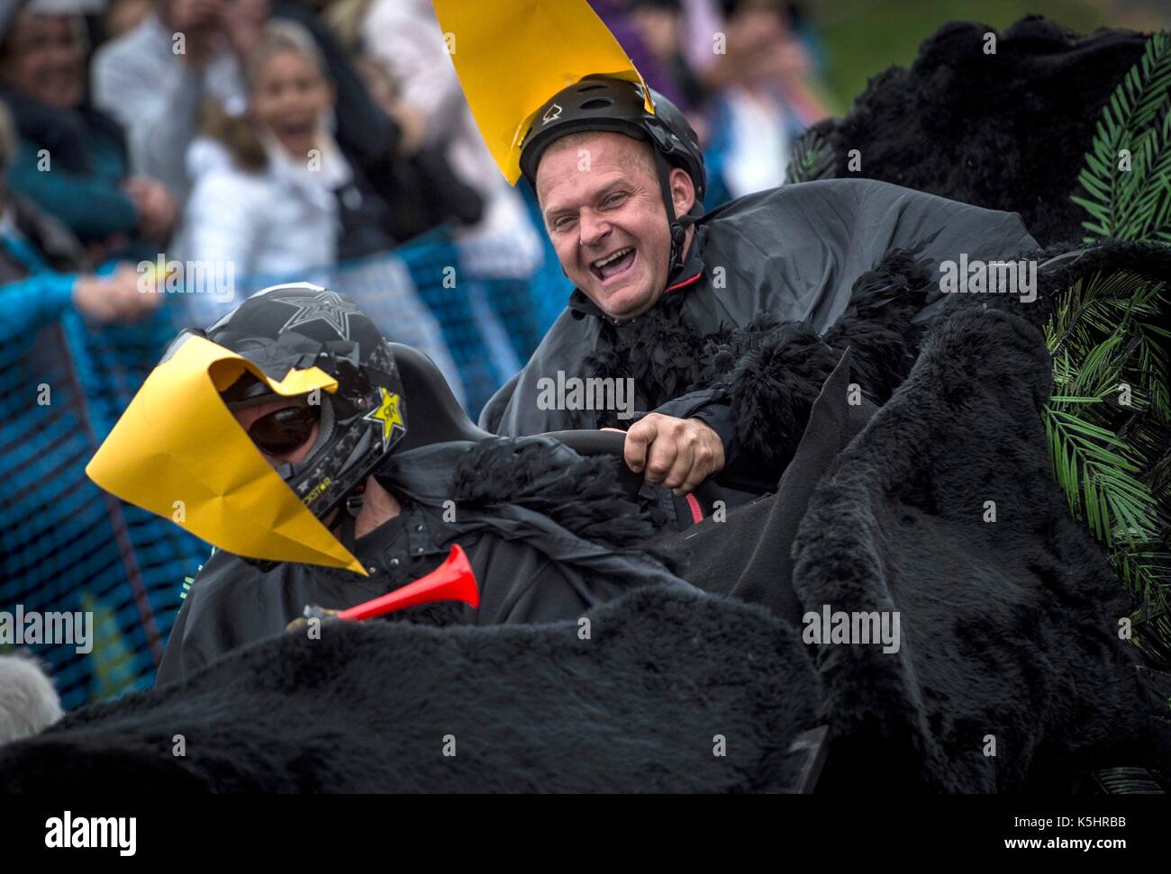 Enthusiasts take part during the Gravity Grand Prix, a fundraising ...
