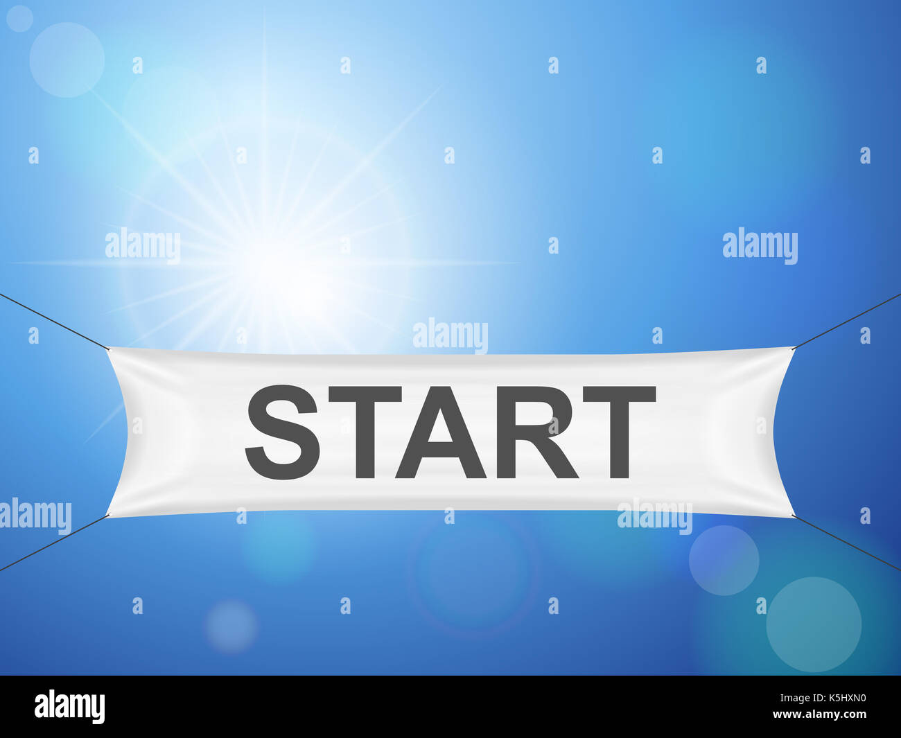 Start banner on a sky background Stock Photo - Alamy