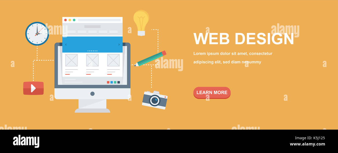 Web Design Flat Vector Illustration Stock Photo - Alamy