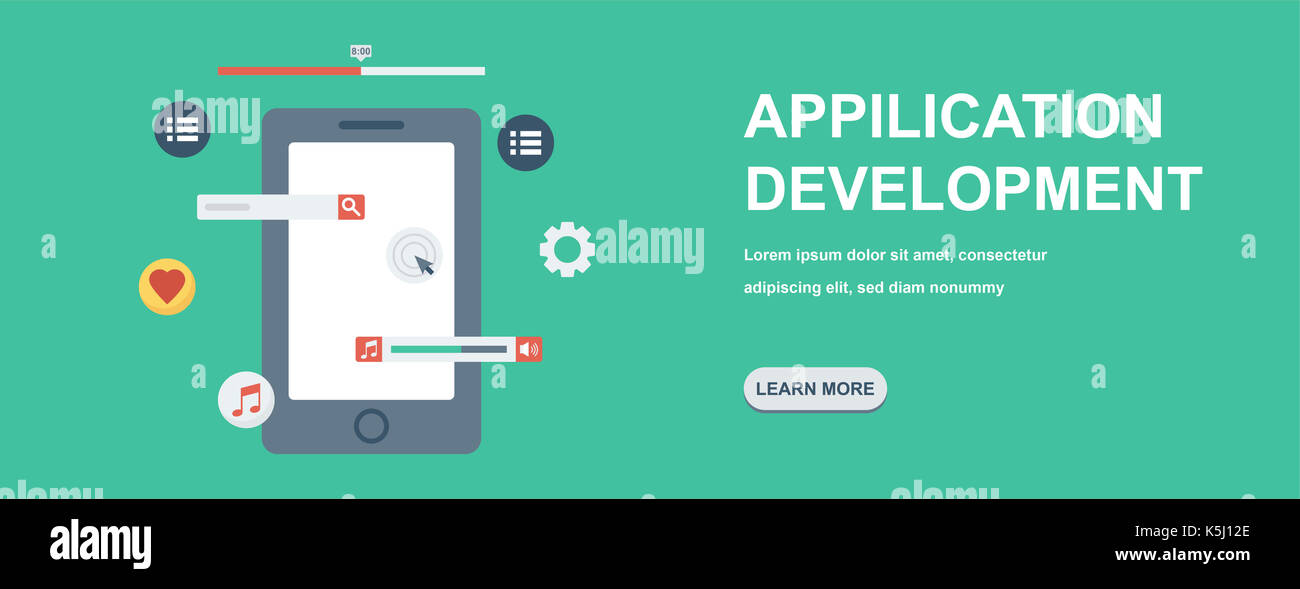 Application Development Flat Vector Illustration Stock Photo - Alamy