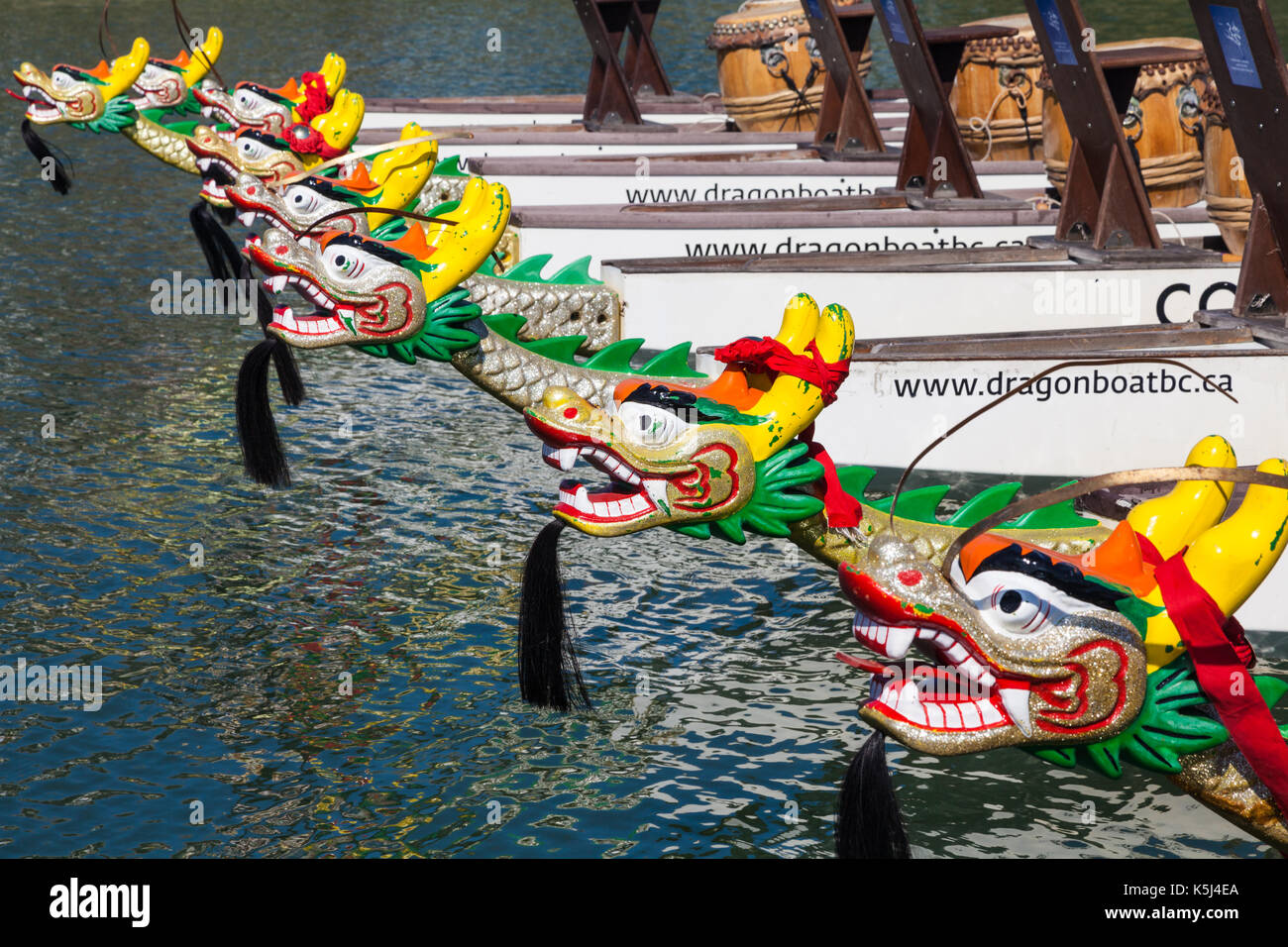 Dragon Boats prepared for competition Stock Photo - Alamy