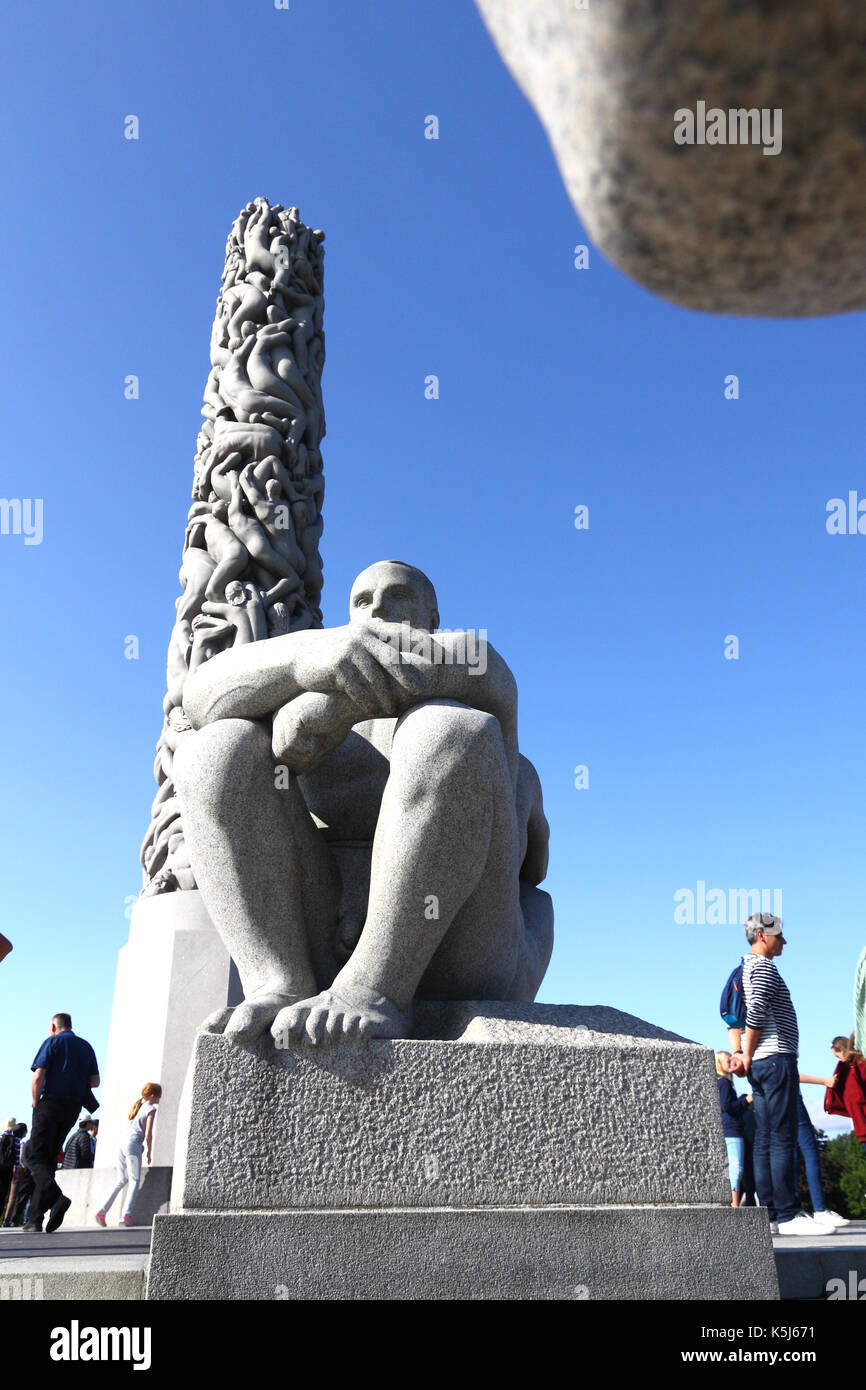 The Monolith and other granite sculptures in Vigeland Park, Oslo ...