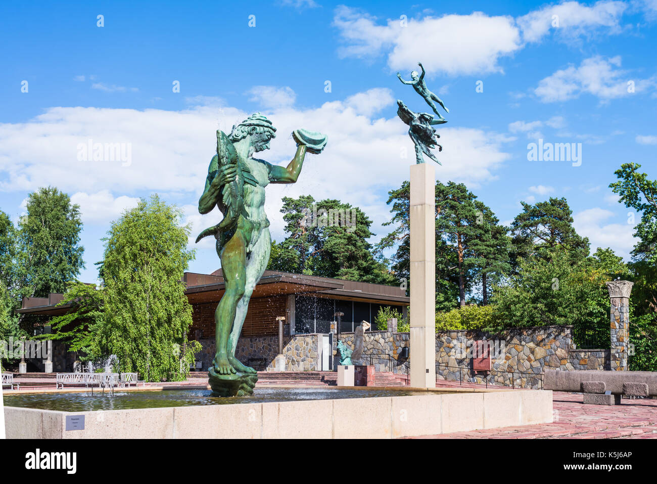 STOCKHOLM, SWEDEN - JULY 31, 2017: Poseidon statue created by Carl ...