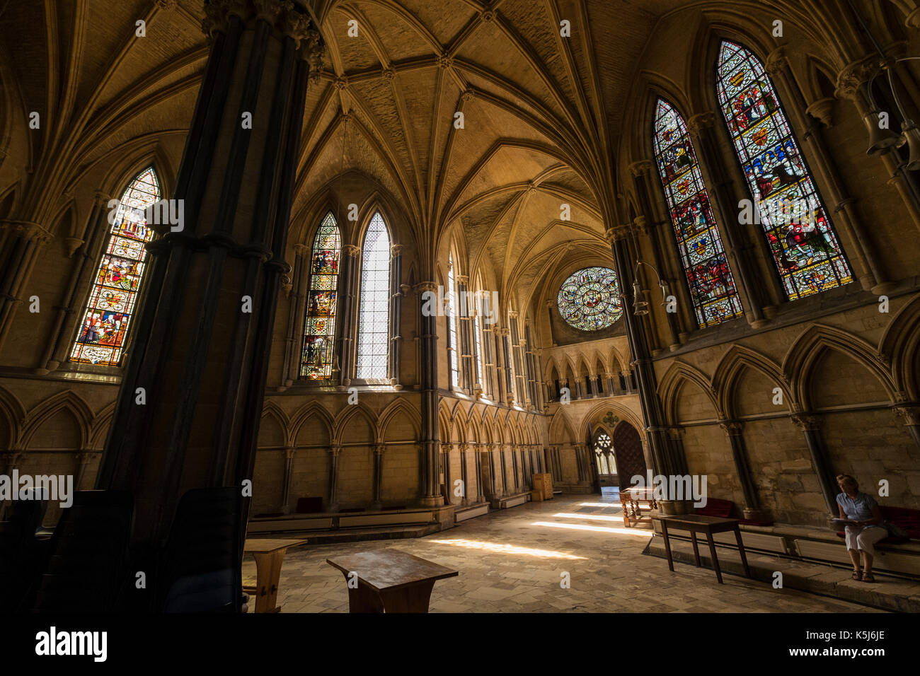 Interior of the Chapter House room in Lincoln cathedral, Lincoln city ...