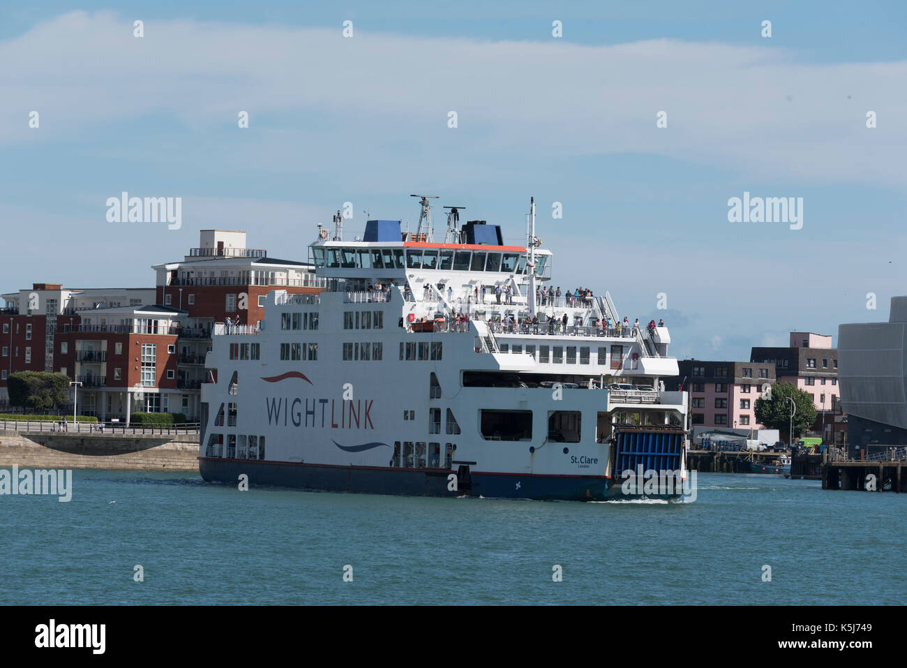 The St Clare a roro ferry departing Portsmouth bound for the Isle of ...