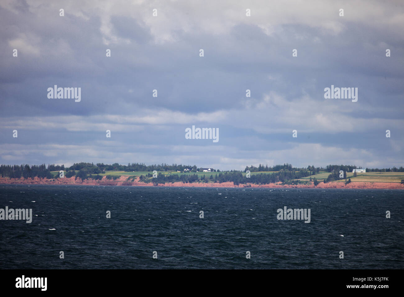 The eastern shoreline of Prince Edward Island as seen from a passenger ...