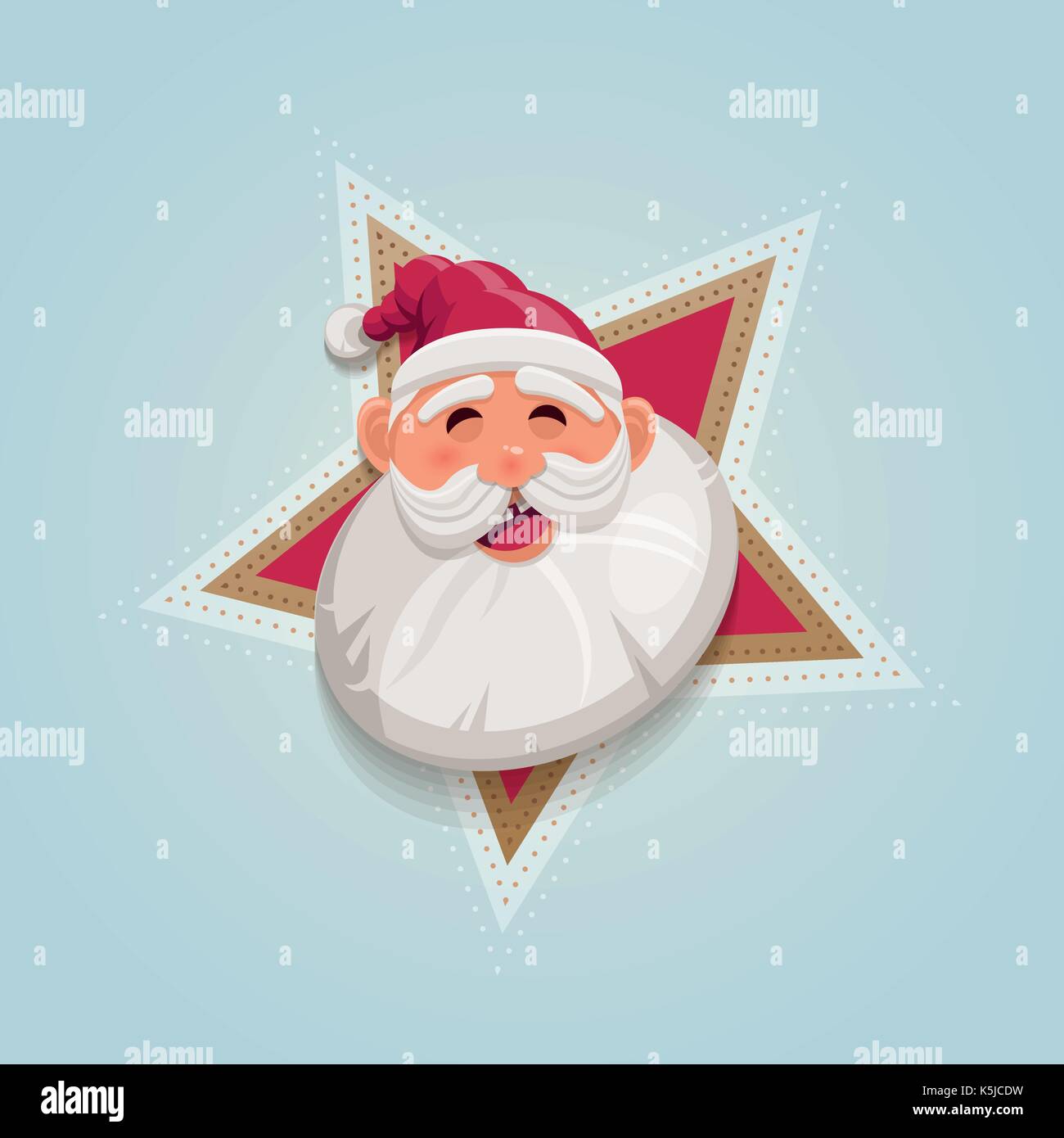 Happy Santa Claus portrait. Facial expression. Vector illustration ...