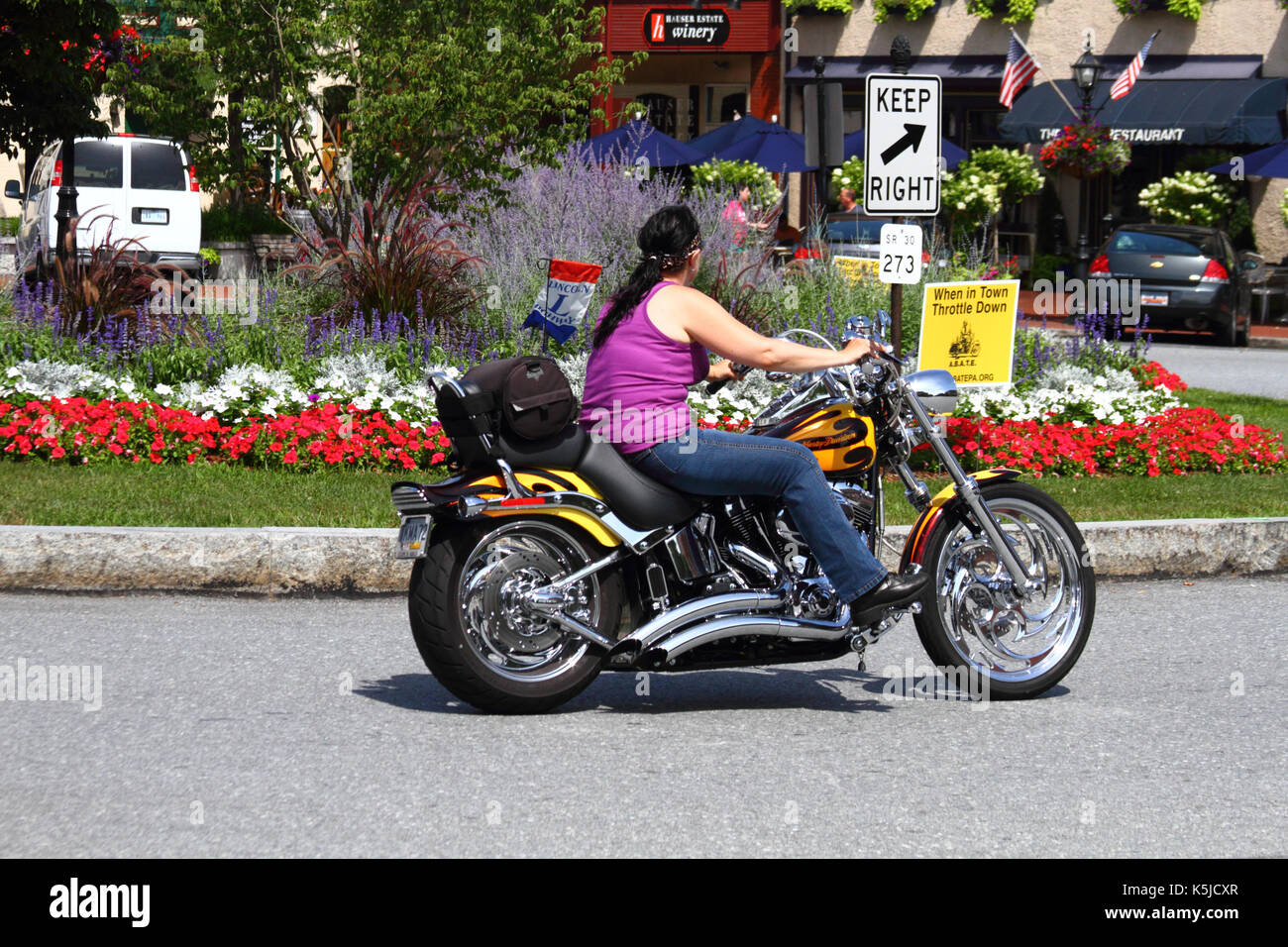 Woman riding harley davidson motorcycle hi-res stock photography and ...