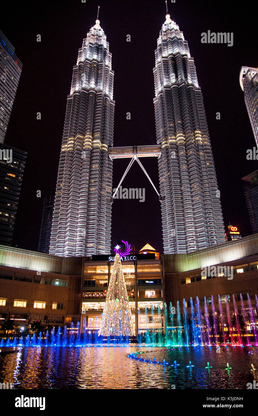 KLCC Christmas Night View Stock Photo - Alamy