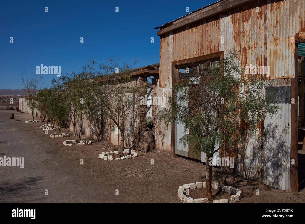Derelict nitrate mining town of Chacabuco in the Atacama Desert of ...