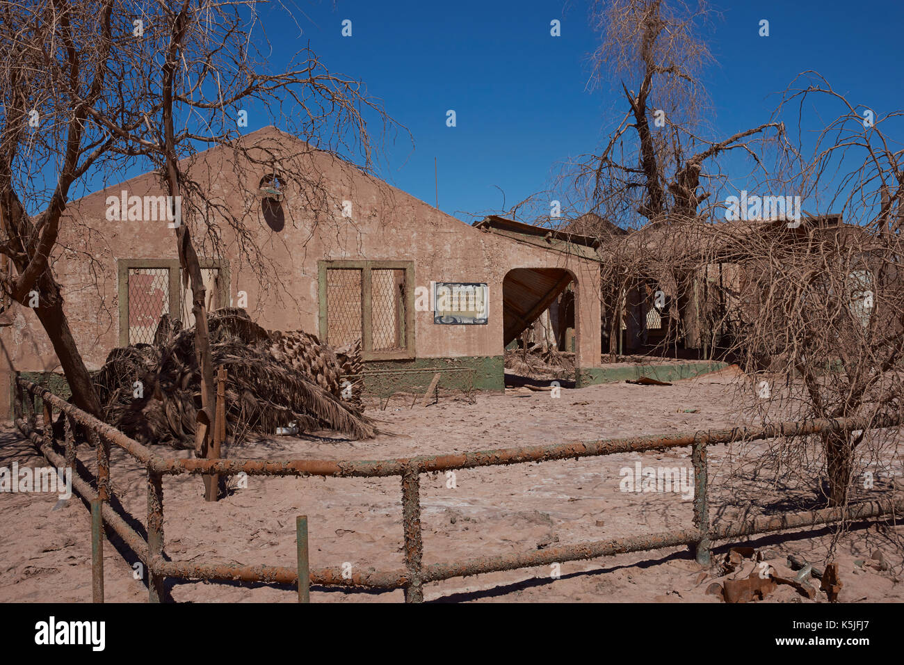 Derelict nitrate mining town of Pedro de Valdivia in the Atacama Desert ...