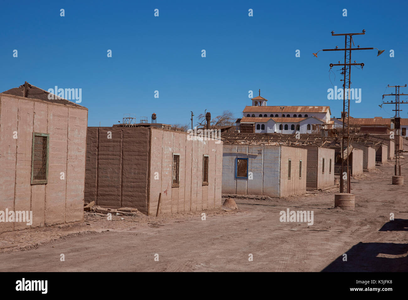 Derelict nitrate mining town of Pedro de Valdivia in the Atacama Desert ...
