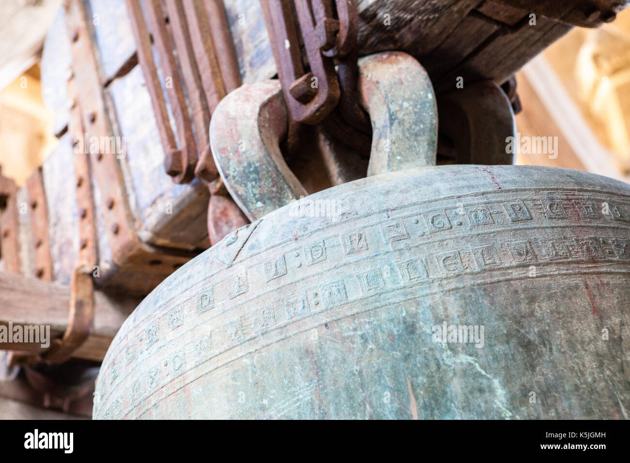 Ancient bell in a tower of a cathedral Stock Photo - Alamy