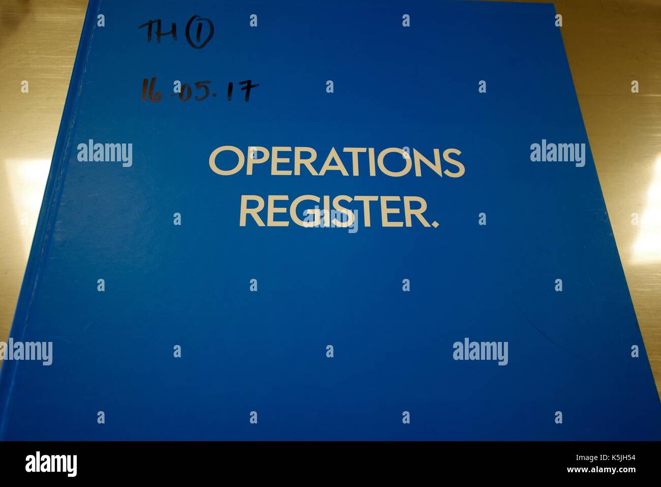 Operations Register Book, Hospital Operating Theatre. UK, 2017 Stock ...