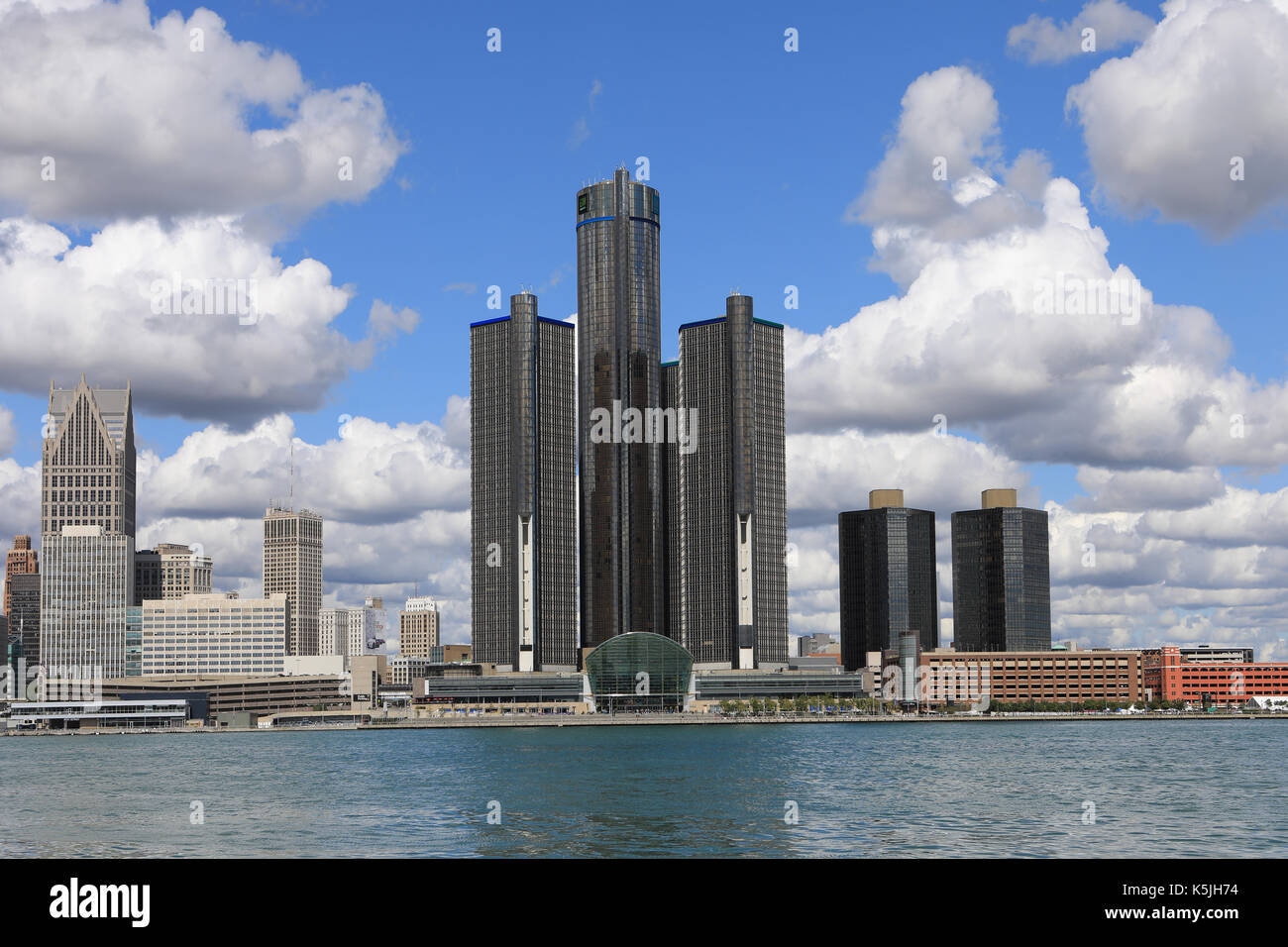The Detroit Skyline across the Detroit River Stock Photo - Alamy