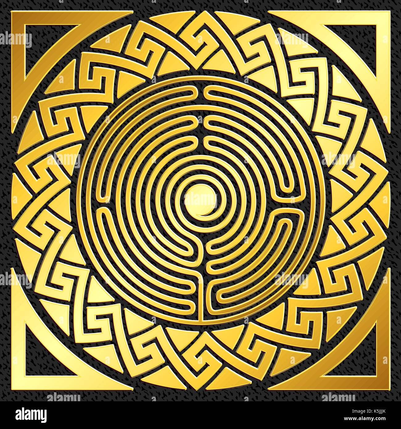 vector Traditional vintage gold Greek ornament, Meander Stock Vector ...