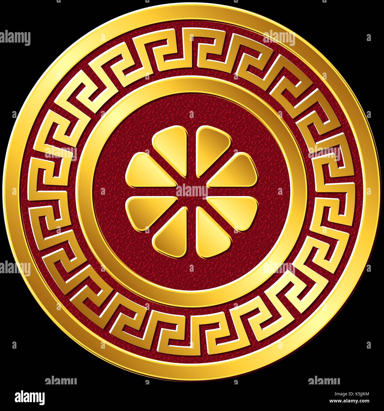 vector Traditional vintage gold Greek ornament, Meander Stock Vector ...