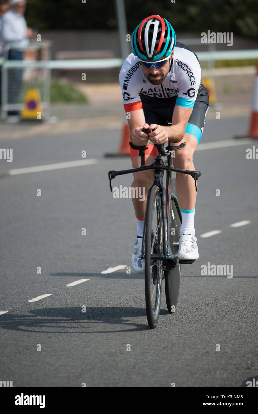 Tour of Britain cycle race stage 5 timetrial at Clacton on sea, UK ...