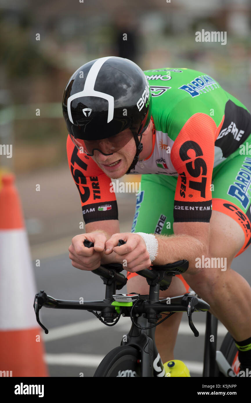 Tour of Britain cycle race stage 5 timetrial at Clacton on sea, UK ...