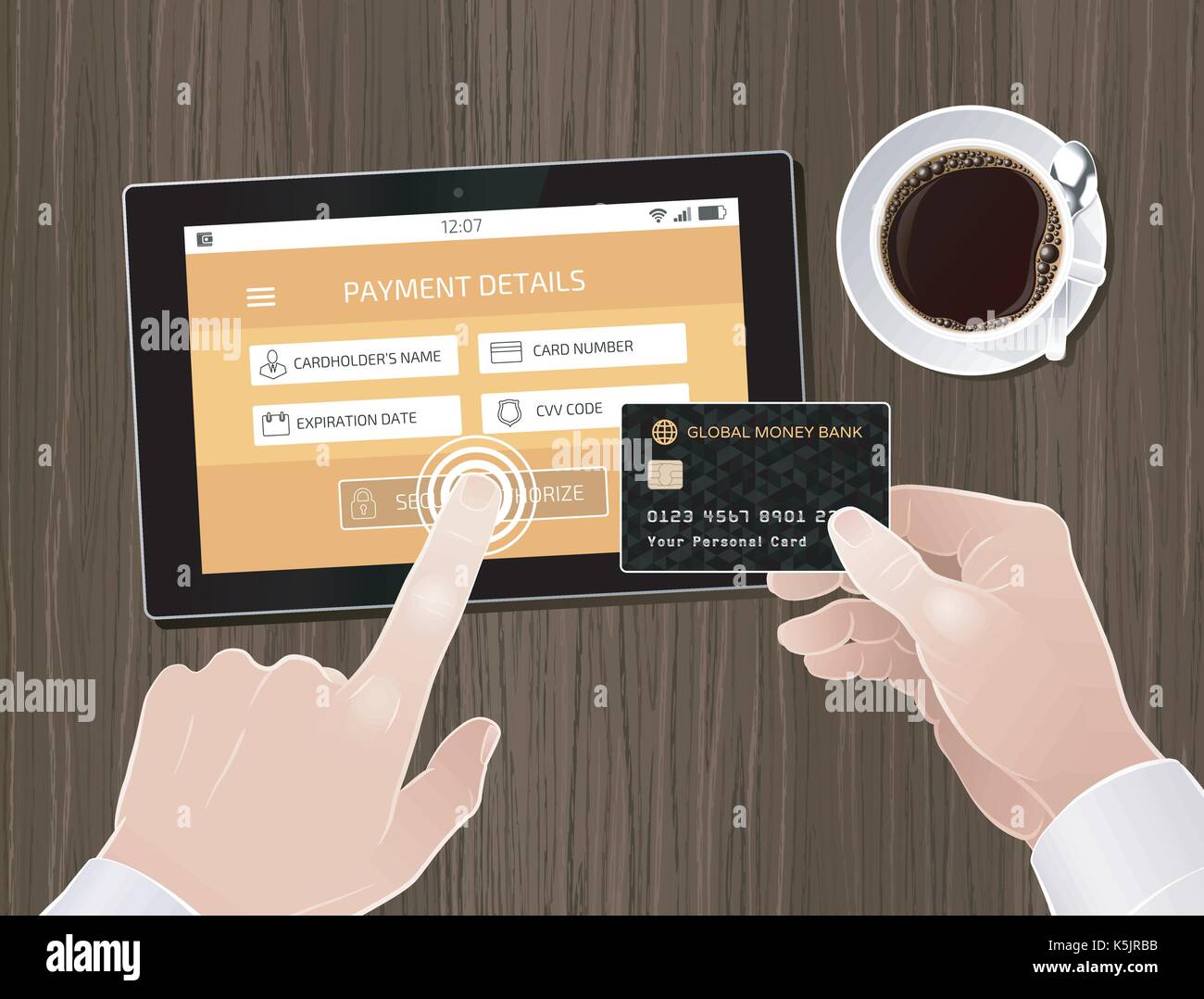 Online banking screen Stock Vector Images - Alamy