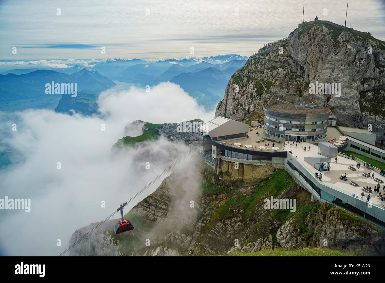 The new and beautiful aerial cable car - Dragon Ride at Mount Pilatus ...
