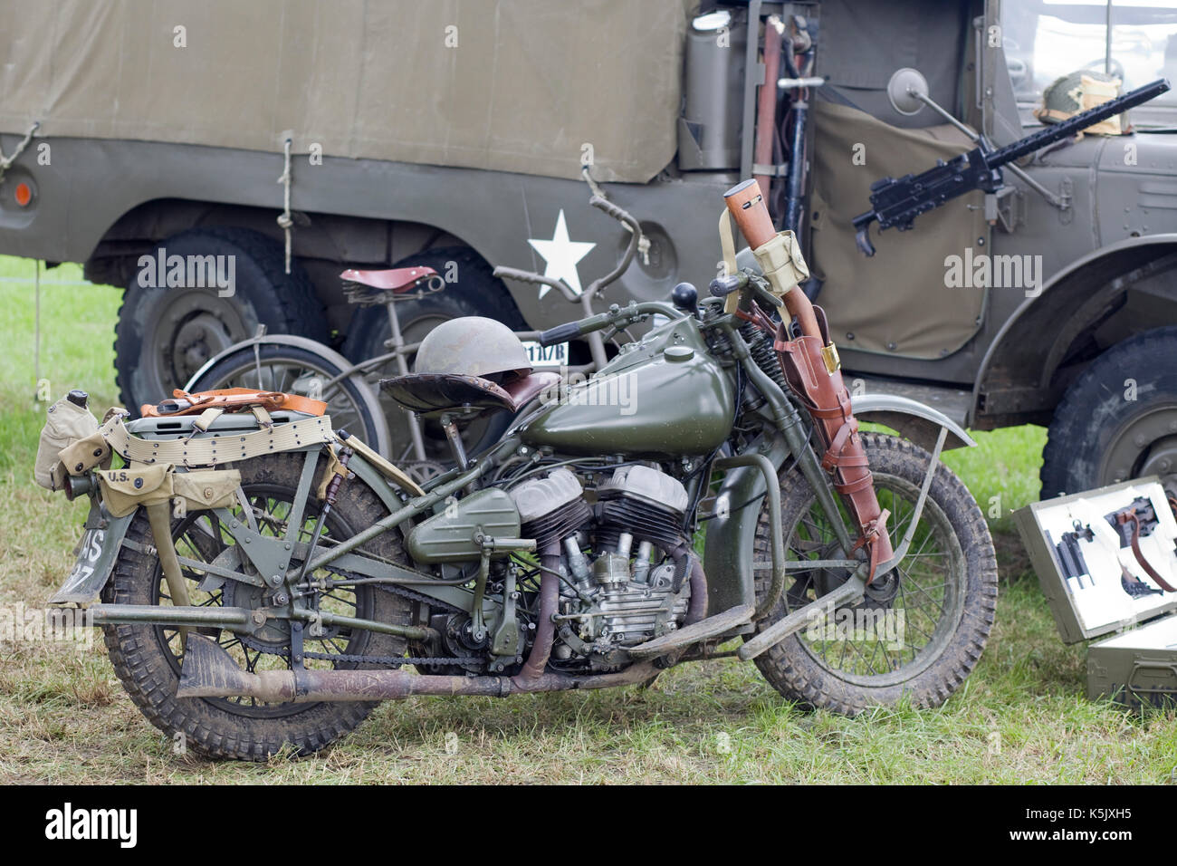 American military Motorcycle with equipment Stock Photo - Alamy