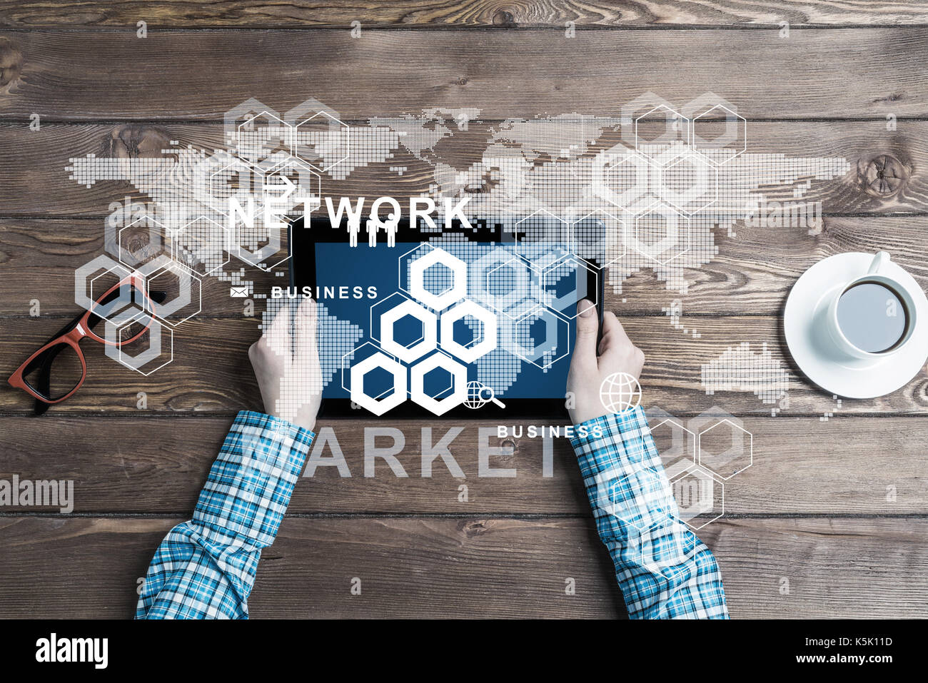 Concept of social communication and networking with media user ...