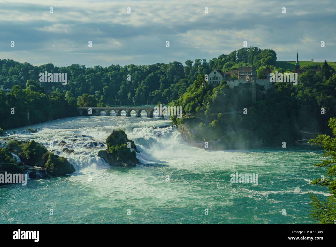 The biggest waterfall - Rhine Falls with Laufen Castle at Europe ...