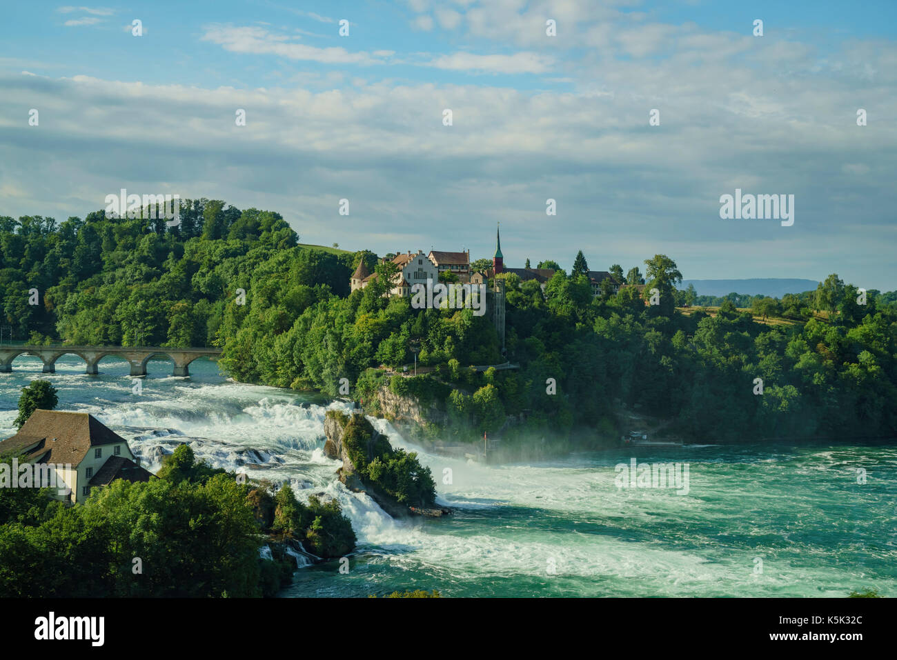 The biggest waterfall - Rhine Falls with Laufen Castle at Europe ...