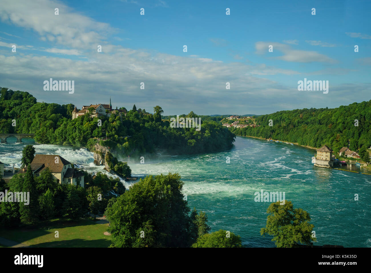 The biggest waterfall - Rhine Falls with Laufen Castle at Europe ...