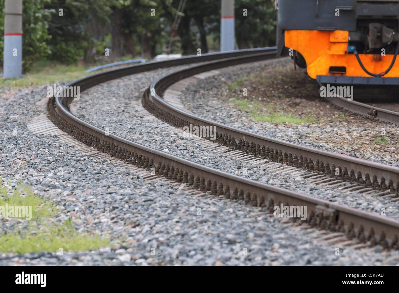 Crushed stone railway track ballast hi-res stock photography and images ...