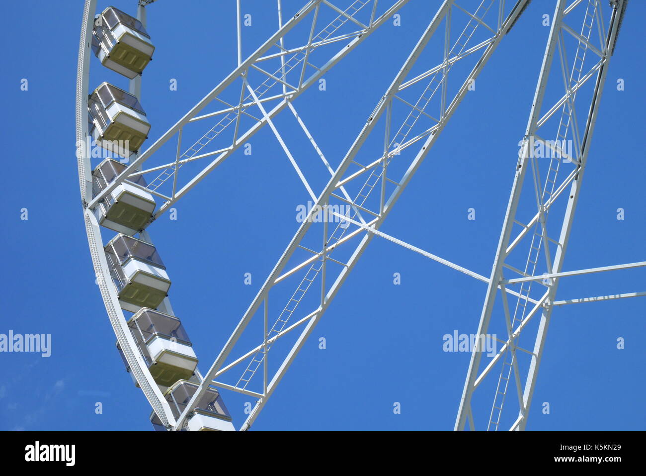 Gondolas on the Budapest Eye ferris wheel, Erzsebet ter, Budapest ...