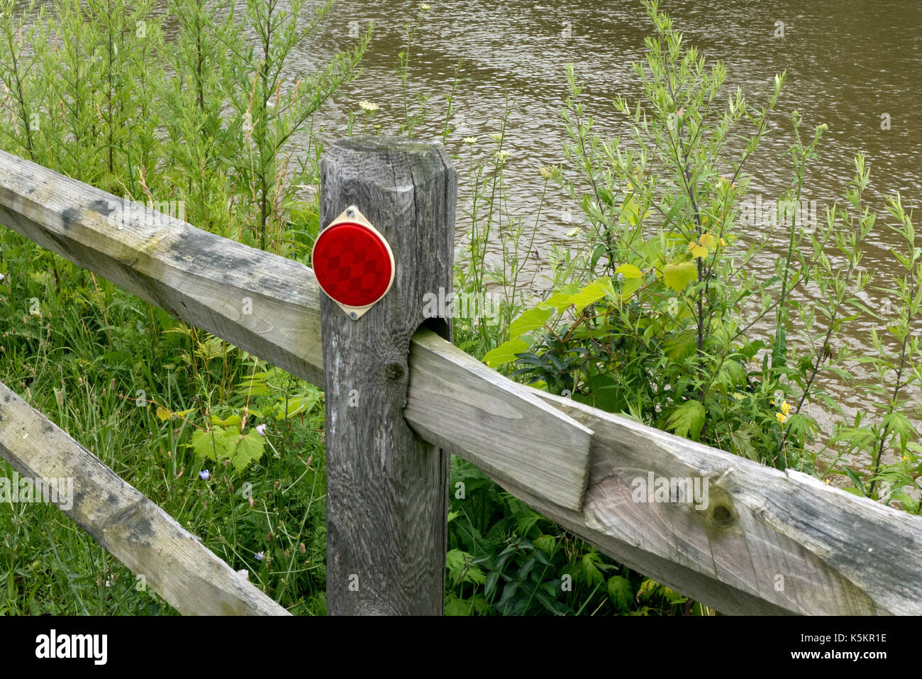 Weathered wooden fence on a footpath Stock Photo - Alamy